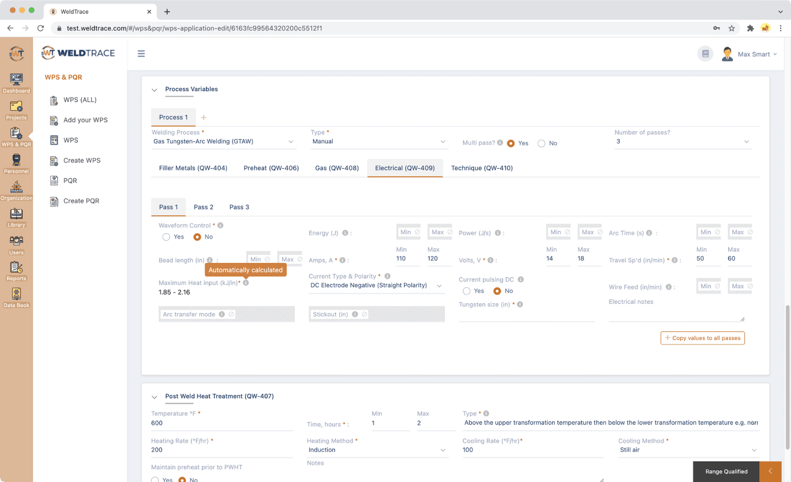 Creating welding procedures with WeldTrace